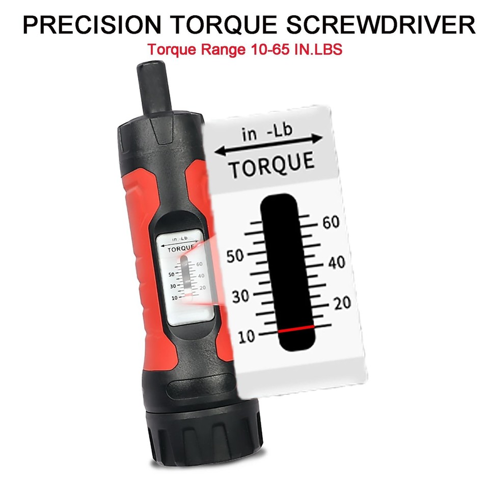 Torque Screwdriver, 10-65 Inch Pounds Torque Screwdriver Set for ...