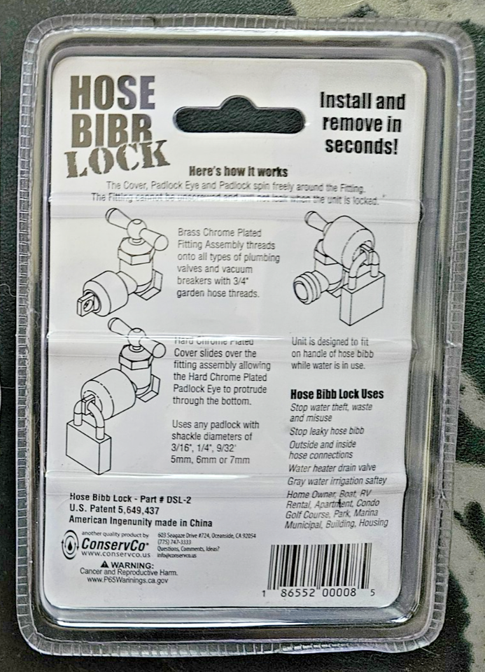 ConservCo Hose Bibb Lock with Padlock | eBay