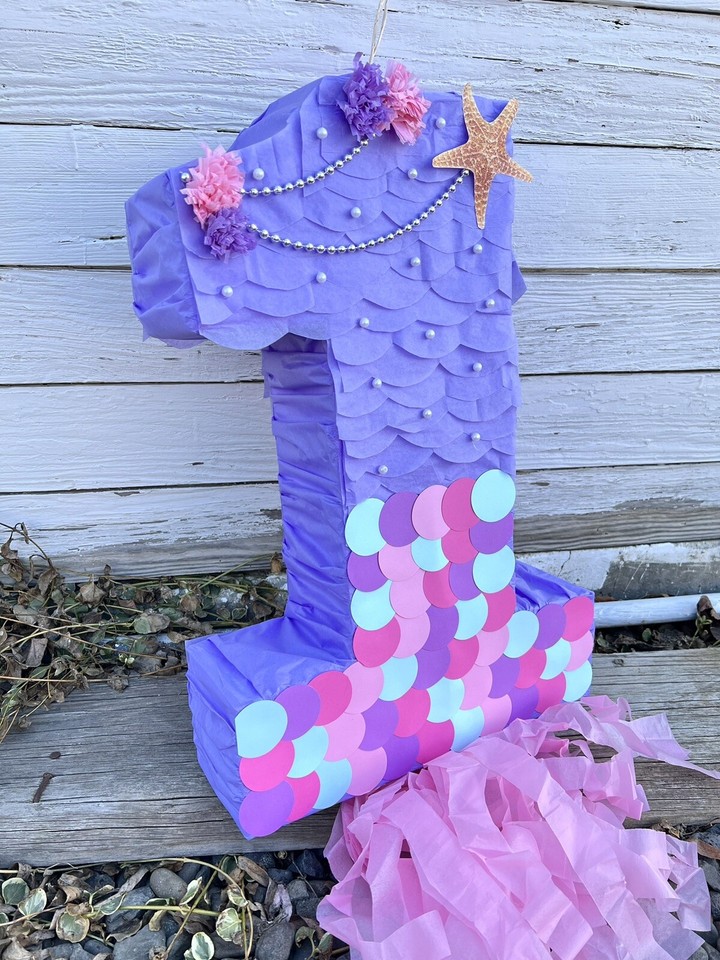 Mermaid Piñata Number One Piñata Under The Sea Birthday Party | eBay