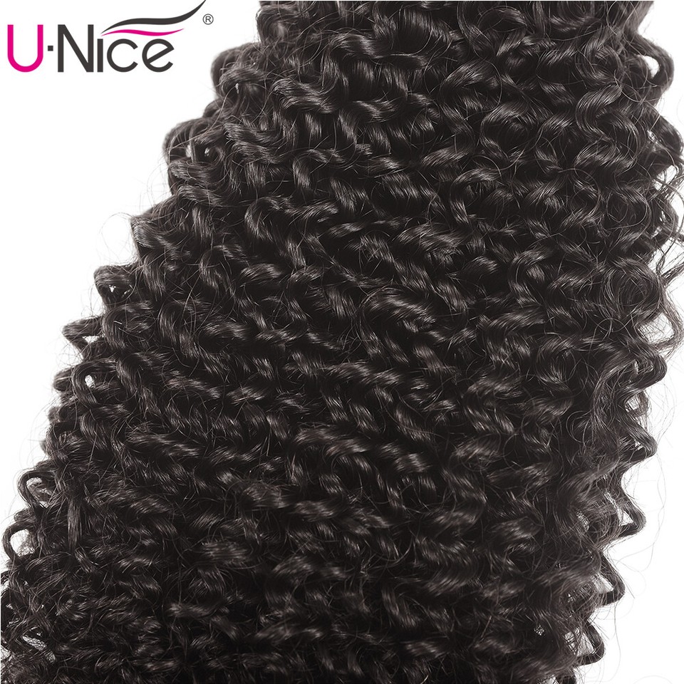UNice Eurasian Curly Bundles Human Hair Weave Jerry Curly Virgin Hair ...