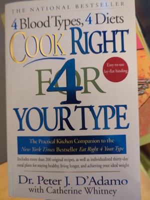 4 Blood Types, 4 Diets Cook Right 4 Your Type | eBay