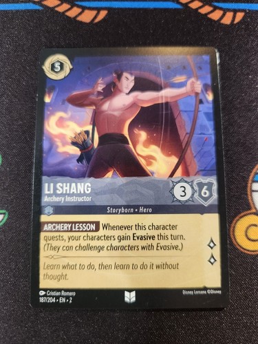 EXACT CARD PICTURED Disney Lorcana Floodborn EN2-187 Li Shang ...