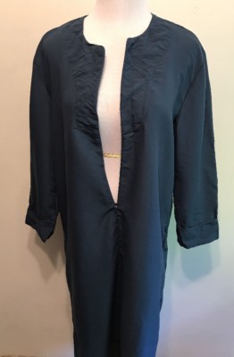 HSN Concierge Collection Soft & Cozy Zip Front Robe Navy Blue -M/L ...