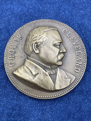 Vintage US Grover Cleveland 1885 1893 Inaugural Medal 3inch Bronze Z490 ...