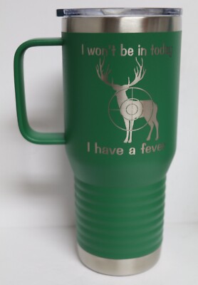 BUCK FEVER 20 oz ENGRAVED INSULATED TUMBLER W/HANDLE POLAR CAMEL CHOOSE ...