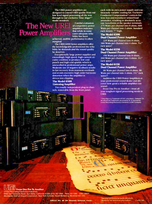 vtg UREI POWER AMPLIFIERS MAGAZINE PRINT AD Amp 6000 Series 6500 6250 ...