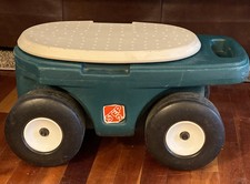 Step 2 Garden Hopper Rolling Work Seat Cart Bench Gardening Tool Holder ...