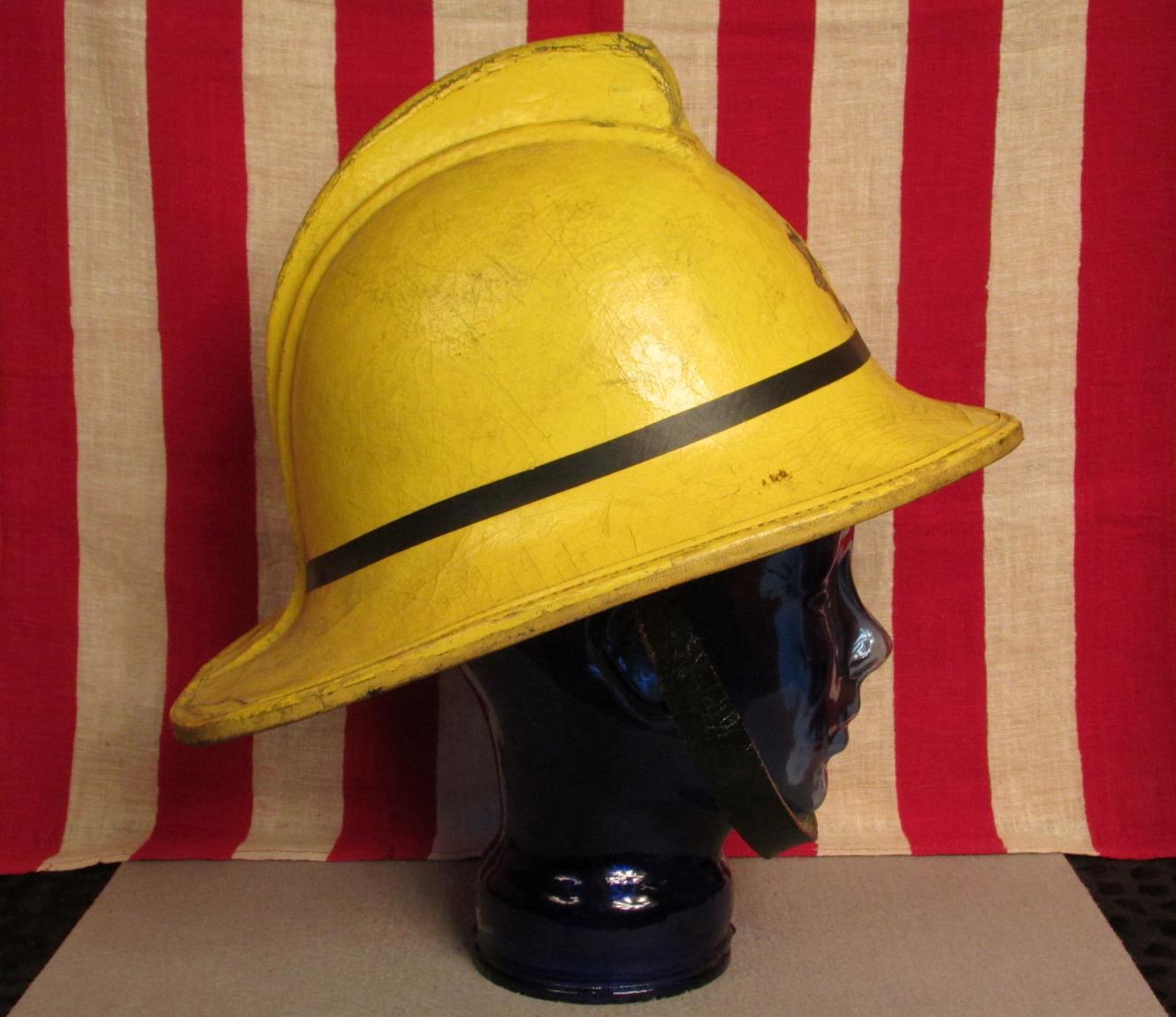 Vintage British Firefighters Helmet Cork Nottinghamshire Fire Brigade ...