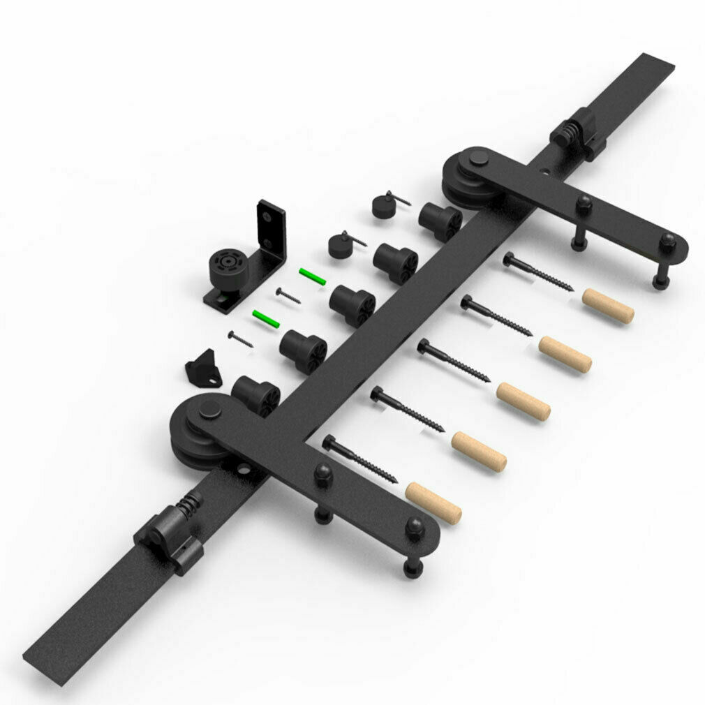 5-20FT Steel Sliding Barn Door Hardware Kit Track Closet Adjustable ...