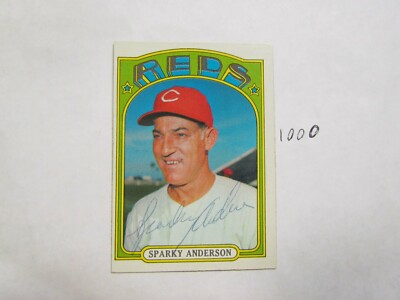 1972 Topps Sparky Anderson Autographed Signed Baseball Card | eBay