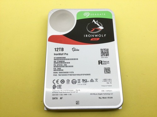 Seagate IronWolf Pro 12TB 7200RPM SATA 6Gb/s 3.5" NAS HDD ST12000NE0008 ...