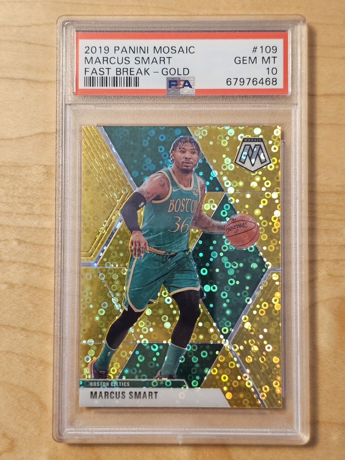 2019-20 Panini Mosaic Fast Break Marcus Smart Gold Disco /10 PSA 10 POP ...