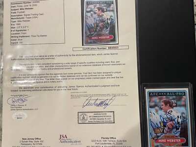 Mike Webster Signed 1980 Topps Autograph Card w" "53" Football HOF ...