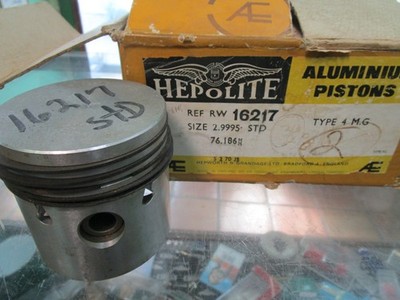MGA 1622 engine piston STD size, four rings, flat top, Hepolite 15755 ...