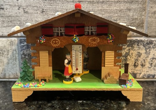 Vintage German Weather Wood House Chalet Alpine Swiss Barometer Austria ...