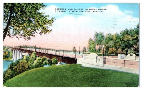 1942 Soldiers & Sailors Memorial Bridge at Cherry Street, Appleton, WI ...