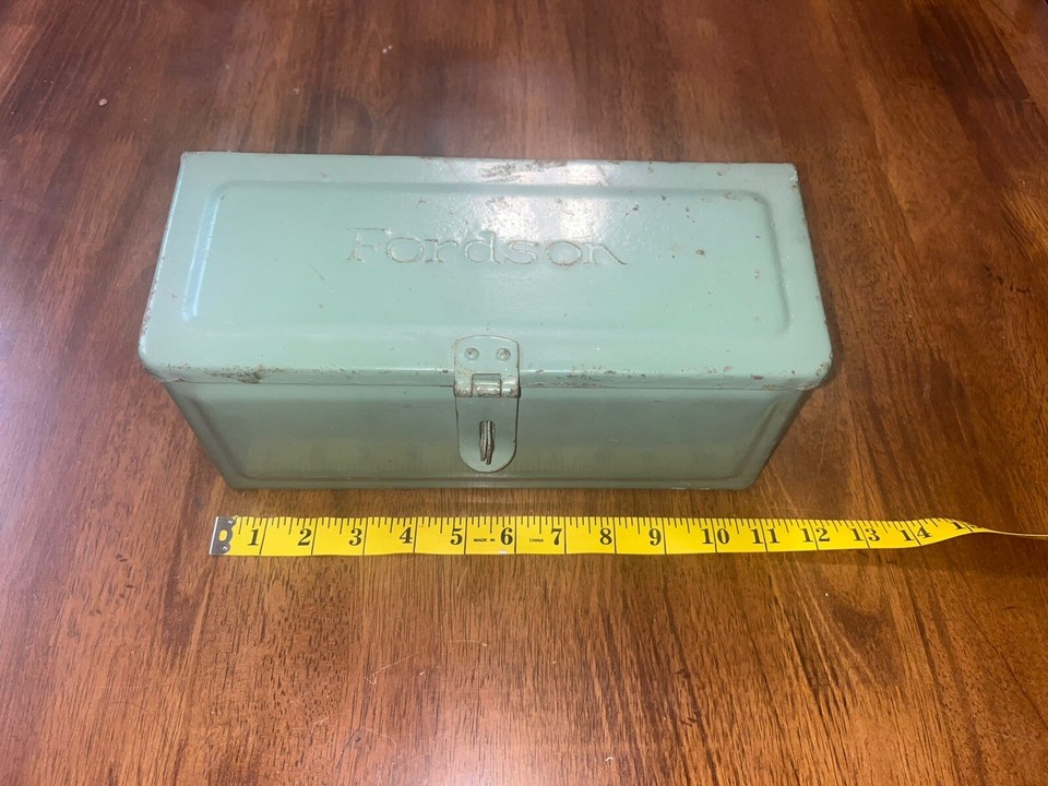 Antique Ford Fordson Green Steel Diesel Tractor Tool Utility Box Lid ...