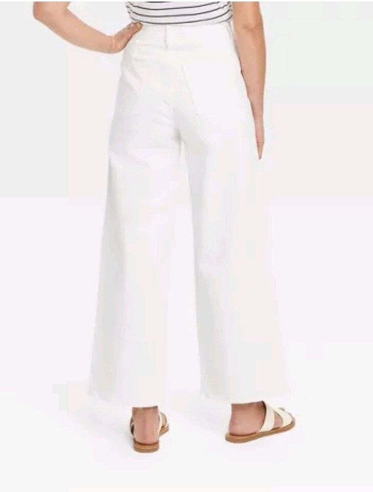 Women’s High Rise Sailor Wide Leg Ankle Jeans - Universal Thread White ...