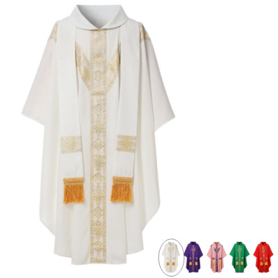 Catholic Priest Chasuble Celebrant Clergy Vestment Robe & Stole Church ...