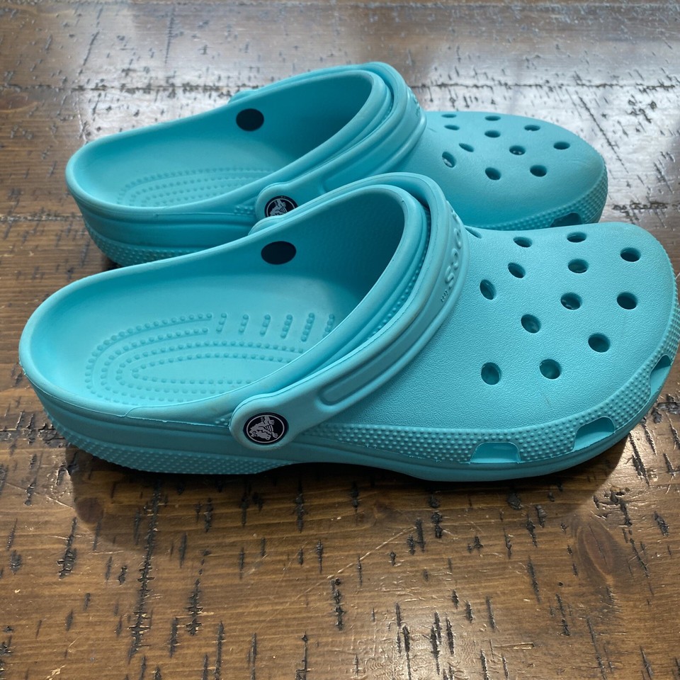 Crocs Unisex Classic Clogs Shoes Turquoise Sandals Men’s 9 Women 11 ...
