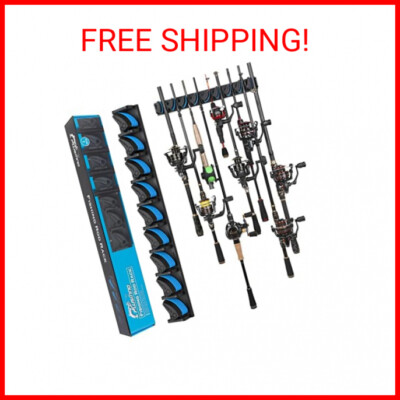 PLUSINNO Vertical Fishing Rod Holder, Wall Mounted Fishing Rod Rack ...
