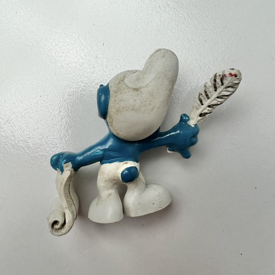 SCHLEICH Vintage 1972 Poet Scroll Feather Pen Smurf Figurine | eBay ...