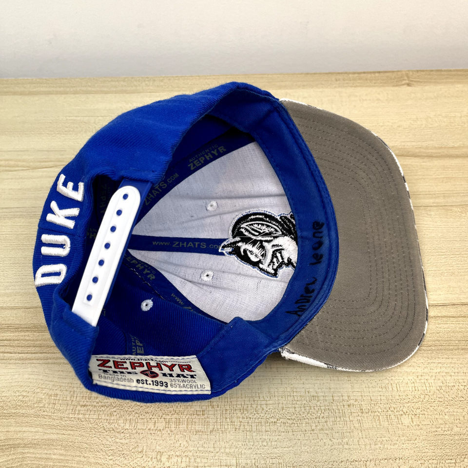 Vintage DUKE Hat Cap ZEPHYR Snapback Blue Devils College 90s Retro Wool ...