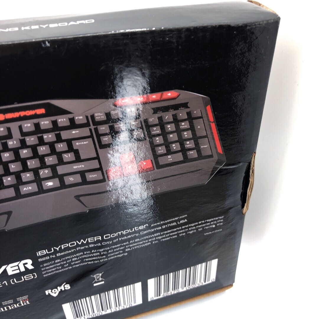 iBuyPower ARES E1 Gaming Keyboard-Black/Red-Spill Resistant Structure ...