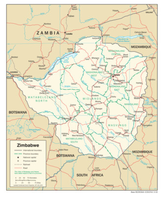 Zimbabwe Road Highway Transportation Map Country Nation Poster Print | eBay