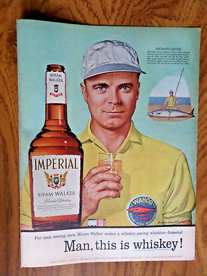 1956 Hiram Walker Imperial Whiskey Ad Richard Geyer Aerial Gunner ...