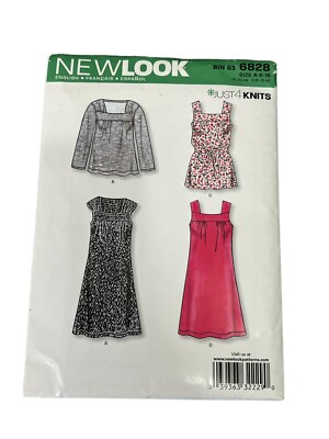 New Look 6828 Misses' stretch knit top, dress pattern, size 6 through ...