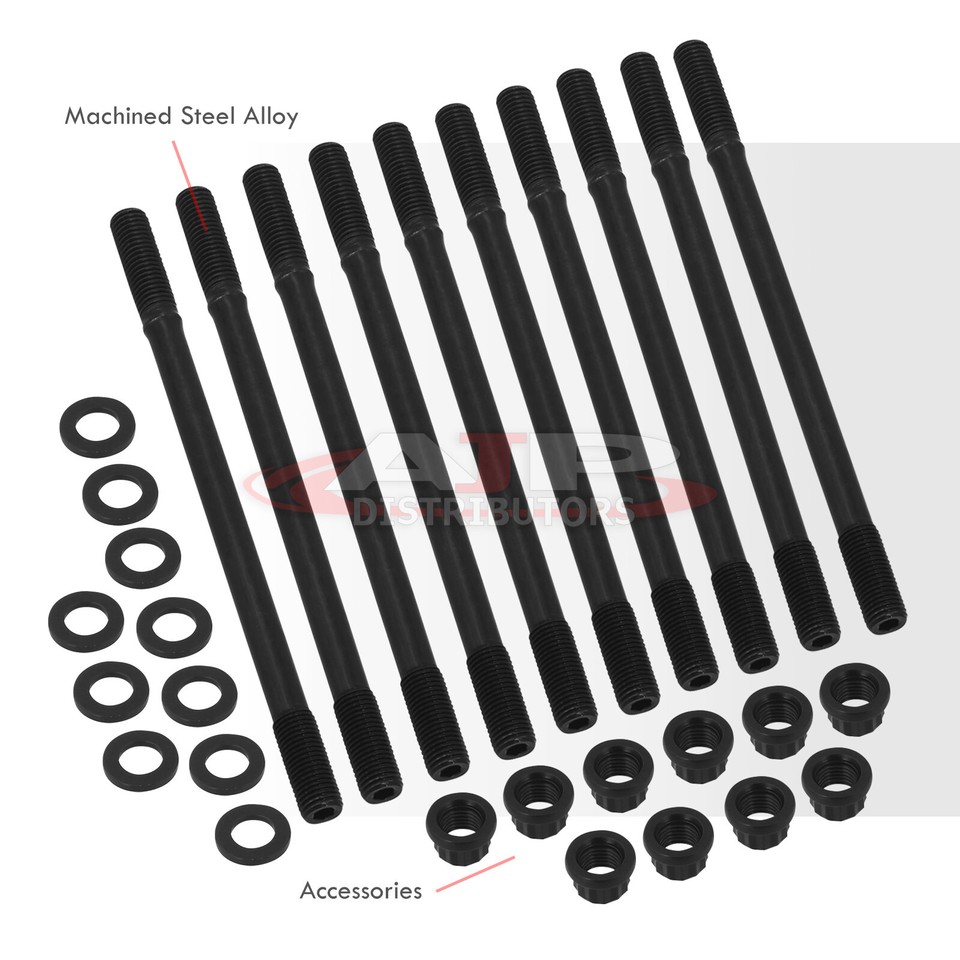 10pc Steel Head Studs Bolts JDM For 1997-2001 Integra Type-R DC2 B18C ...