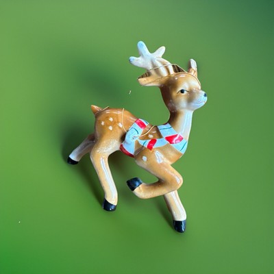 Vintage 1950’s Lefton Christmas Prancing Candy Cane Halter Reindeer ...