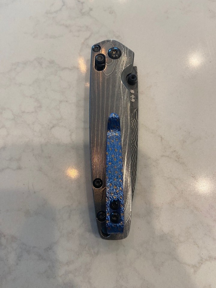 Benchmade Limited Super Gold Class Valet 485-151 Pocket Knife Damascus ...