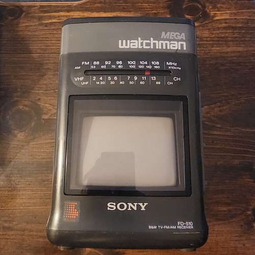 Vintage Sony Mega Watchman FD 510 B&W TV FM/AM Receiver Untested Fix Or ...