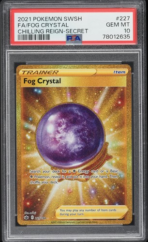 2021 POKEMON CHILLING REIGN FOG CRYSTAL #227 RARE SECRÈTE PSA 10 GEM ...