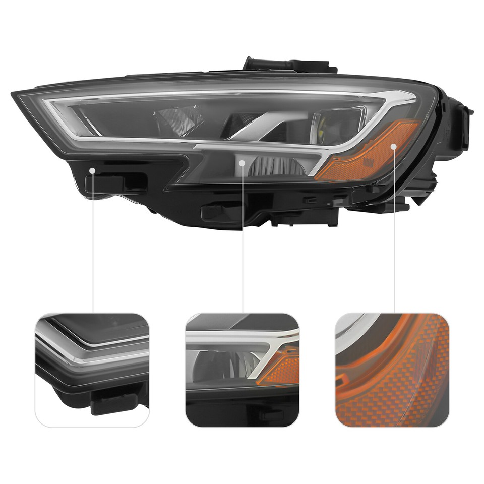 For 2017-2018 Audi A3 S3 Full LED Headlight Assembly Headlamp Left ...