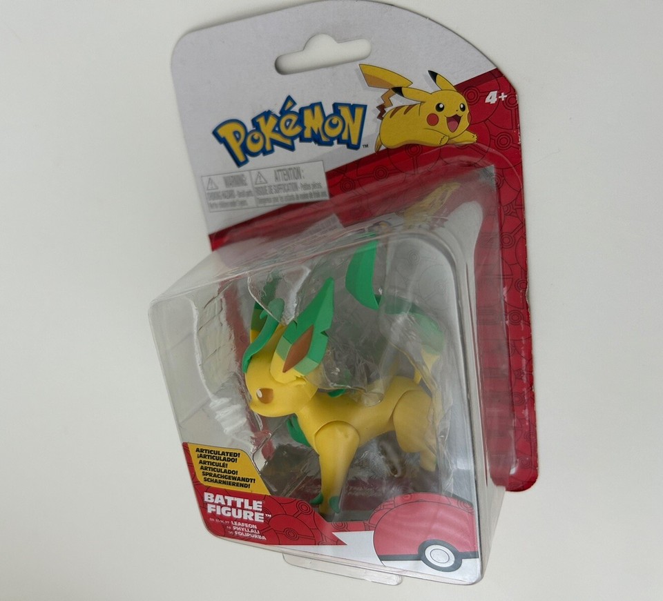 POKEMON BATTLE FIGURE LEAFEON 4'' ARTICULATED ACTION FIGURE NEW/SEALED ...