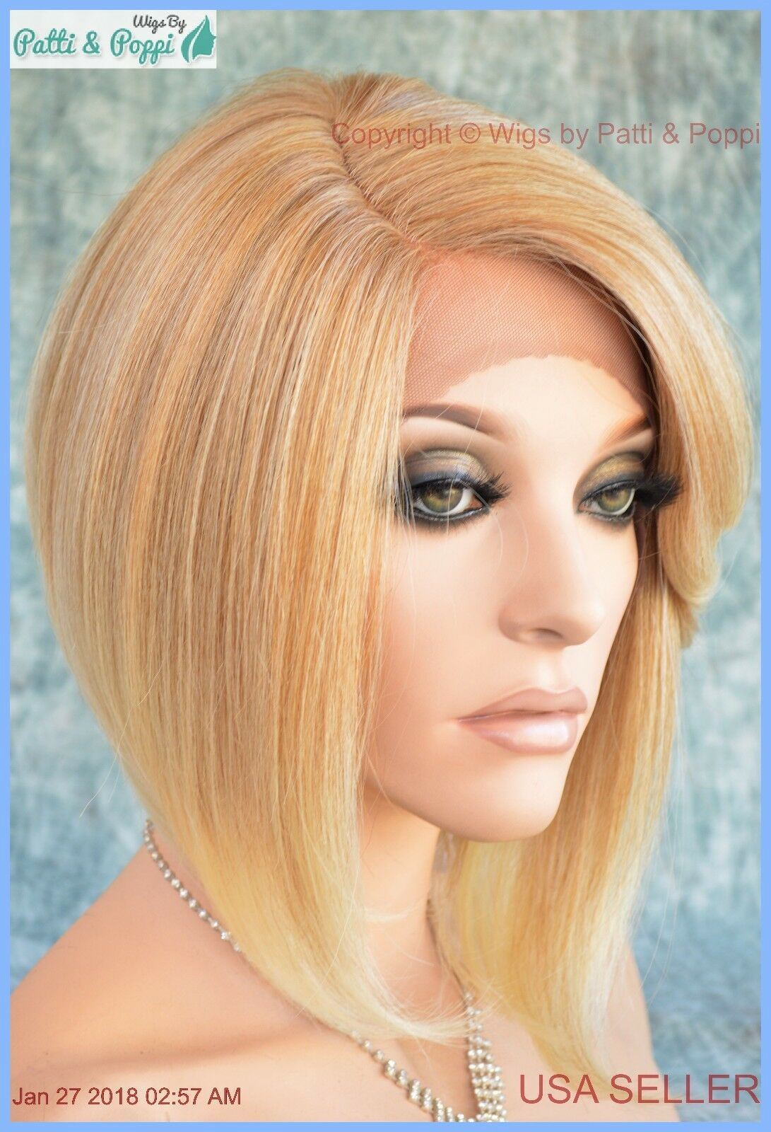 SWISS LACE FRONT DEEP LACE PART BOB HEAT FRIENDLY WIG COLOR T27.613 ...