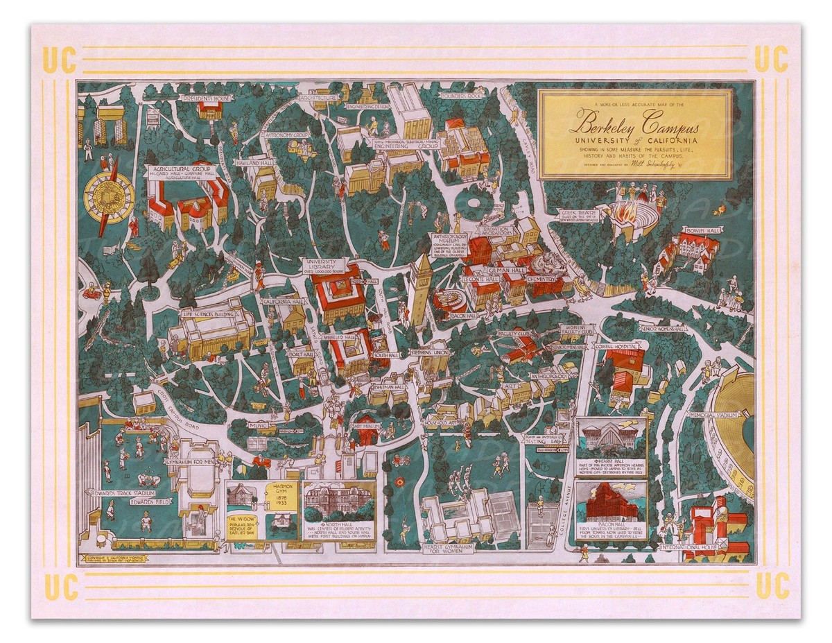California Berkeley Map BERKELEY CAMPUS UNIVERSITY OF CALIFORNIA,