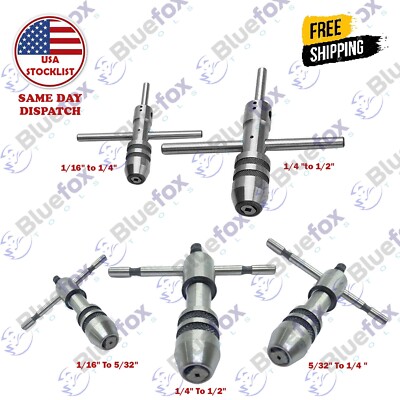 5 PCS Set- Ratchet Type T Handle Tap Wrench & Pilot Spindle Tap ...