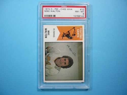 1974/75 O-PEE-CHEE WHA HOCKEY CARD #10 MIKE WALTON PSA 8 NM/MINT SHARP+ ...