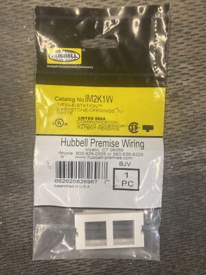 Qty 1 Hubbell IM2K1W 2-Port Unloaded keystone Module White iStation ...