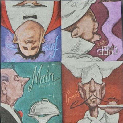 TWO Individual Napkins Cook Chef Kitchen Lunch for Decoupage (80) | eBay