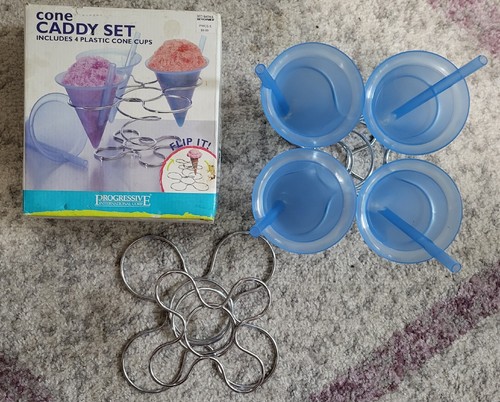 Lot of Progressive Cone Caddy Set with 4 Plastic Cone Cups. Ice Cream ...