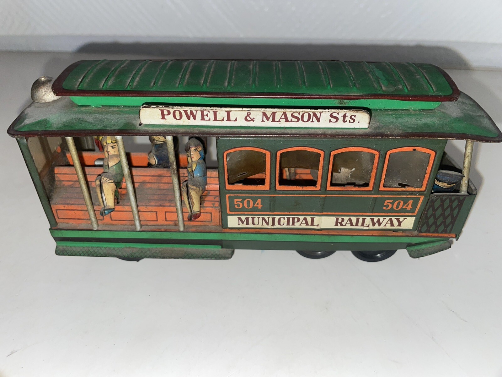 Vintage Tin Toy Train Trolley Car Powell & Mason Sts. Municipal Railway ...