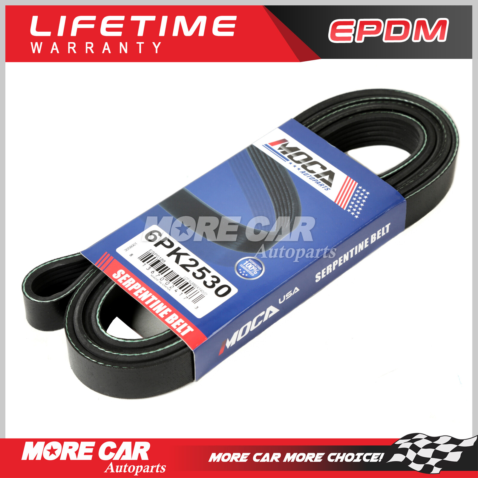 EPDM 6PK2530 for Ford E-150 E-250 E-350 E-450 F-250 F-350 F-450 ...