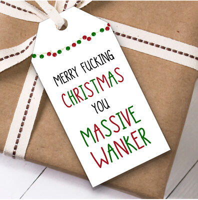 Funny Rude Offensive Adult Wnkr Christmas Gift Tags (Present Favor ...