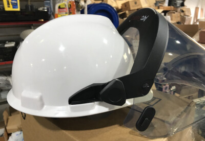 MSA Helmet With Defender Face Shield. Brand NEW Condition! WHITE | eBay