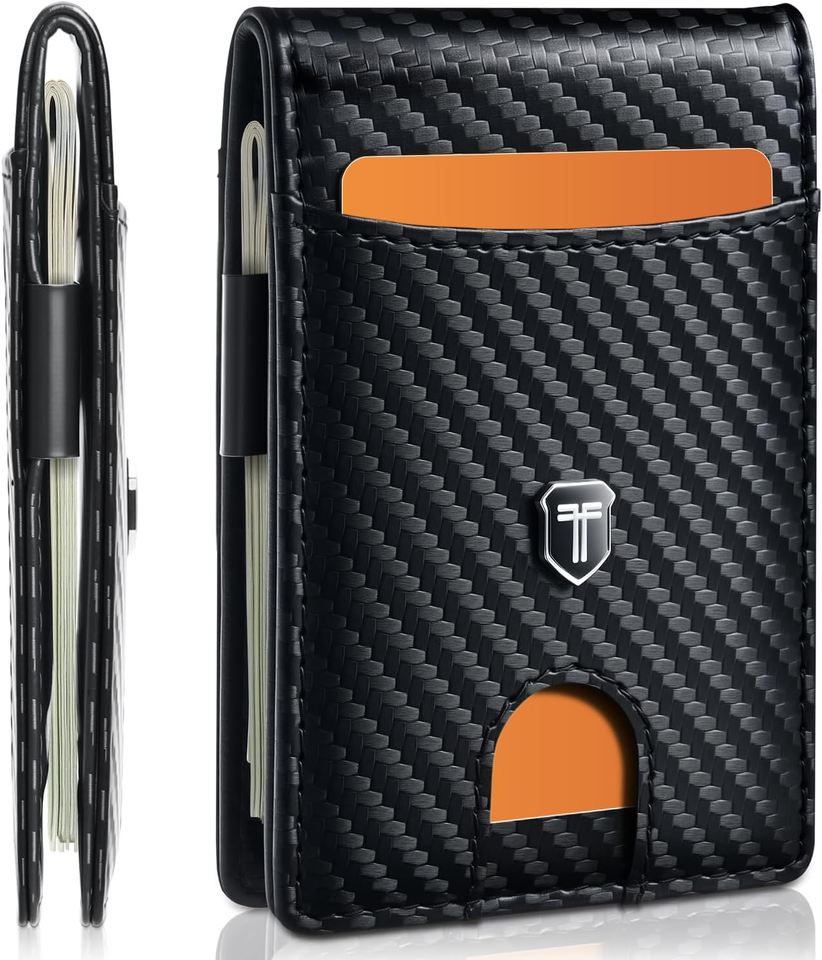 Slim Wallet for Men, Minimalist Money Clip Card Wallet, RFID Blocking ...